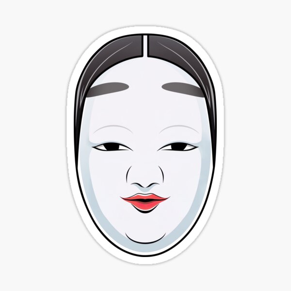 "Japanese Kabuki Noh Mask - Anime Shirt" Sticker for Sale by ...