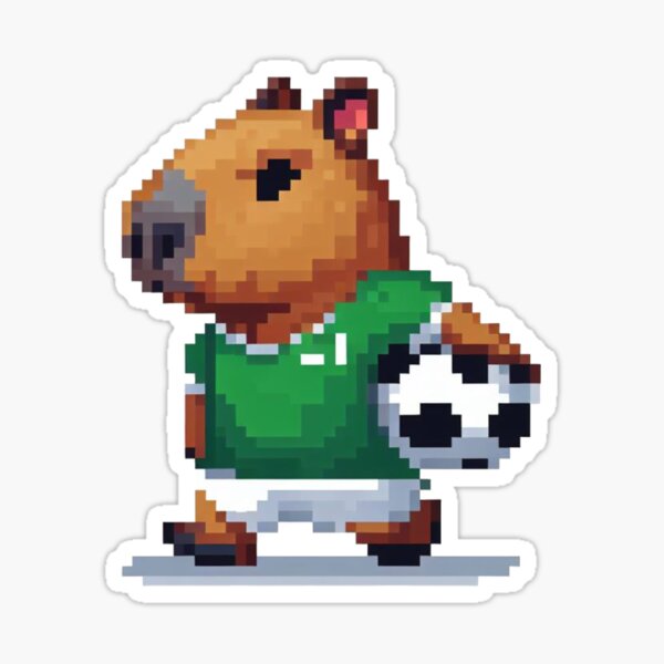 Pegatina for Sale con la obra «jugador de fútbol capibara no. 2» de ...