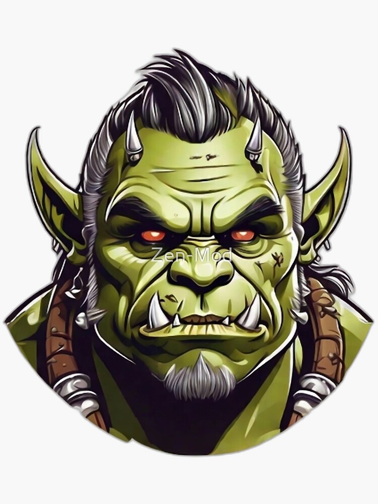"evil orc" Sticker by Zen-Mod | Redbubble