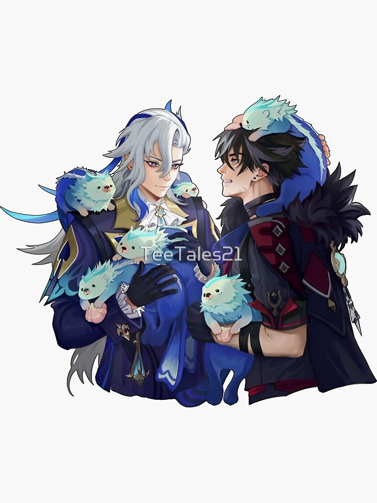 "neuvillette and wriothesley " Sticker for Sale by TeeTales21 | Redbubble