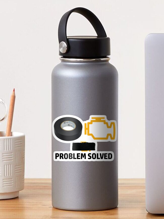 "Problem Solved" Sticker for Sale by Slinky-Reebs | Redbubble