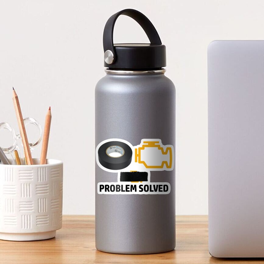 "Problem Solved" Sticker for Sale by Slinky-Reebs | Redbubble