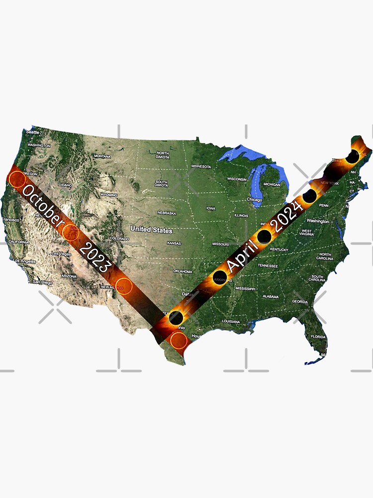 "USA Anular Solar Eclipse 2023 and Total Solar Eclipse 2024 Paths ...