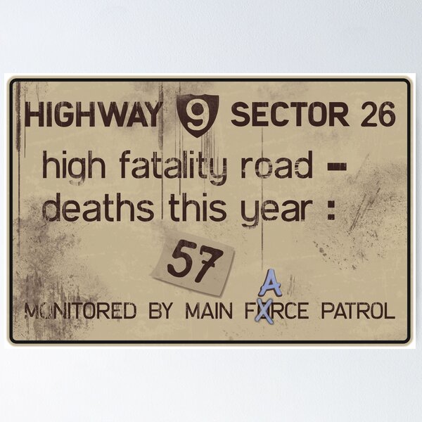 "Mad Max Road Sign" Poster for Sale by nintendolover13 | Redbubble