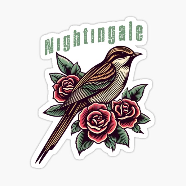 Nightingale And Rose Tattoo
