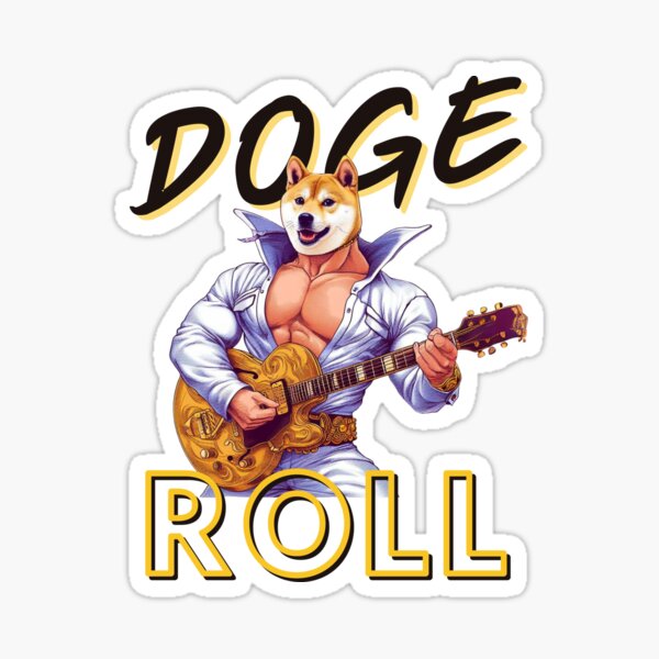 "DOGE & Roll, Doge coin meme,shiba inu,manga meme,Doge coin" Sticker ...