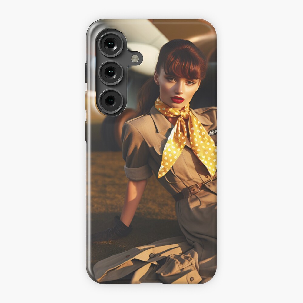 "Beautiful WW2 Female Pilot pinup model with Spitfire fighter plane" Sticker for Sale by ...