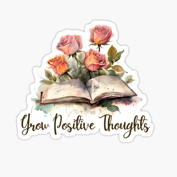 "Grow Positive Thoughts Retro Pink Roses, mental health awareness ...