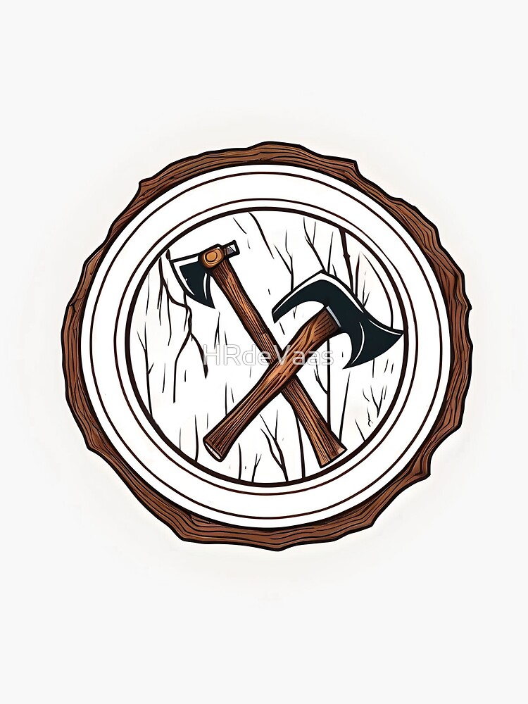 "Crossed Axes Logo" Sticker for Sale by HRdeVaas | Redbubble