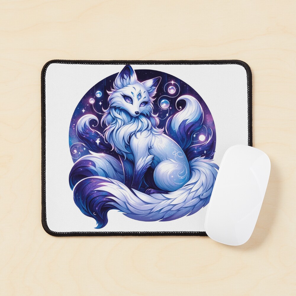 "Light Blue Kitsune Fox, Anime, Kawaii, Cute, Japanese Myth" Sticker ...