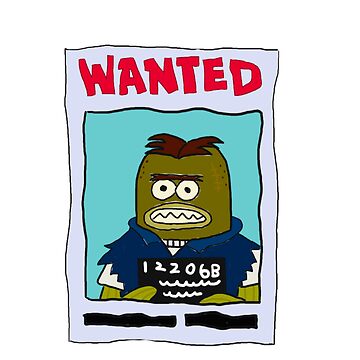 "Spongebob Tattletale Strangler Wanted " Sticker for Sale by ...