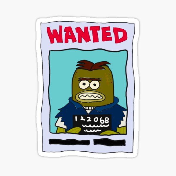 "Spongebob Tattletale Strangler Wanted " Sticker for Sale by ...