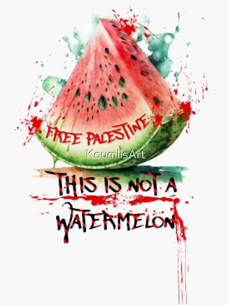 "Free Palestine Watermelon ( This is NOT A WATERMELON)" Sticker for ...