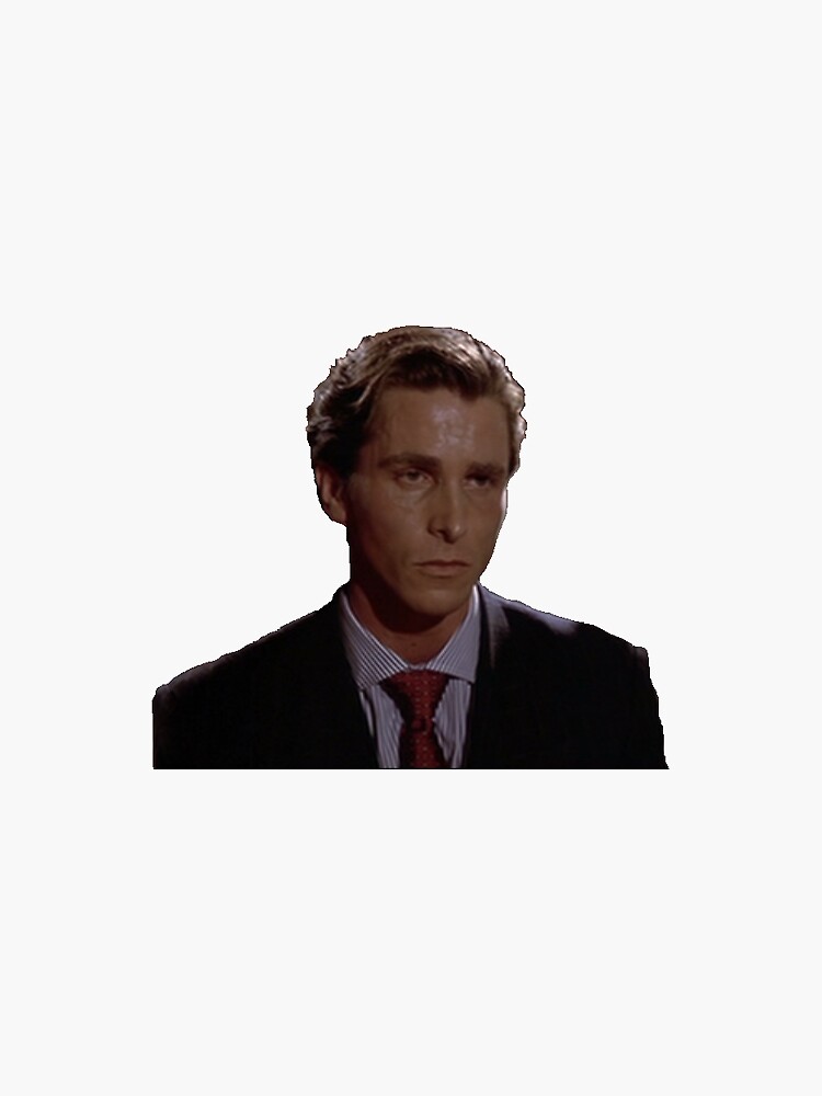 "sweaty patrick bateman" Sticker for Sale by pattywinters | Redbubble