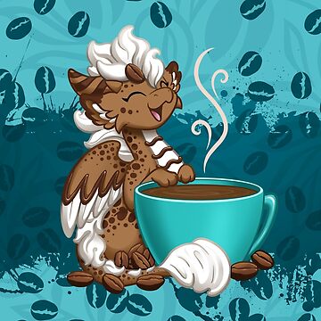 "Mocha Dragon 'Large Cup'" Sticker for Sale by Dragons and Beasties ...
