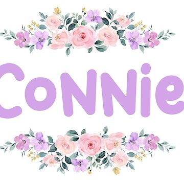 "Purple Flower Connie Name Label" Sticker for Sale by NormadWorld ...