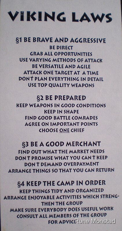 "Viking laws" by Rune Monstad | Redbubble