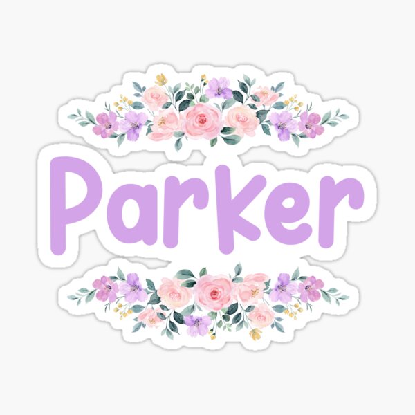 "Purple Flower Parker Name Label" Sticker for Sale by NormadWorld ...