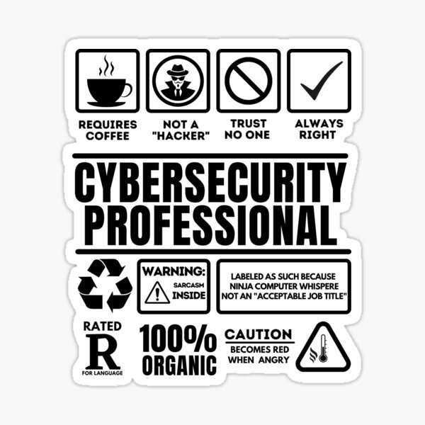 "Cyber Security Professional - Funny Cybersecurity" Sticker for Sale by ...
