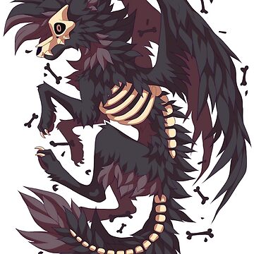 "Skeleton Wolf Original Furry Art" Sticker for Sale by wingedwolf94 ...