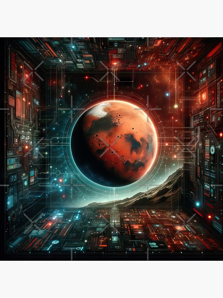 "Mission to Mars in a Cyber Matrix" Sticker for Sale by MagicStrawberry ...