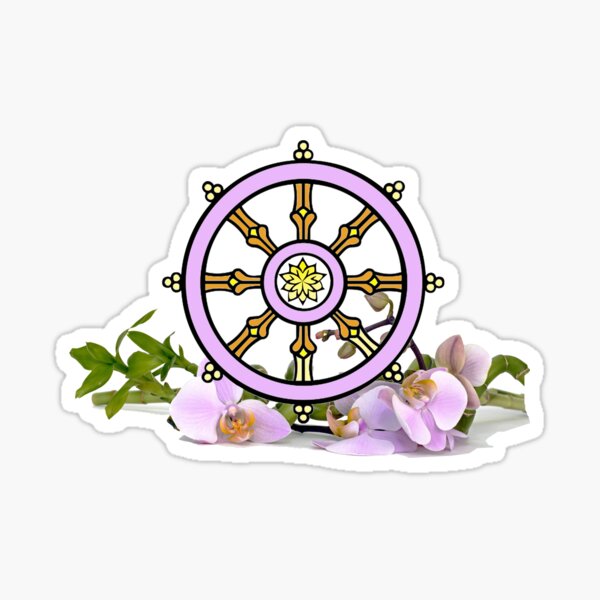 "Dharmachakra Wheel of the Dharma" Sticker for Sale by Rightbrainwoman ...