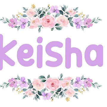"Purple Flower Keisha Name Label " Sticker for Sale by NormadWorld ...