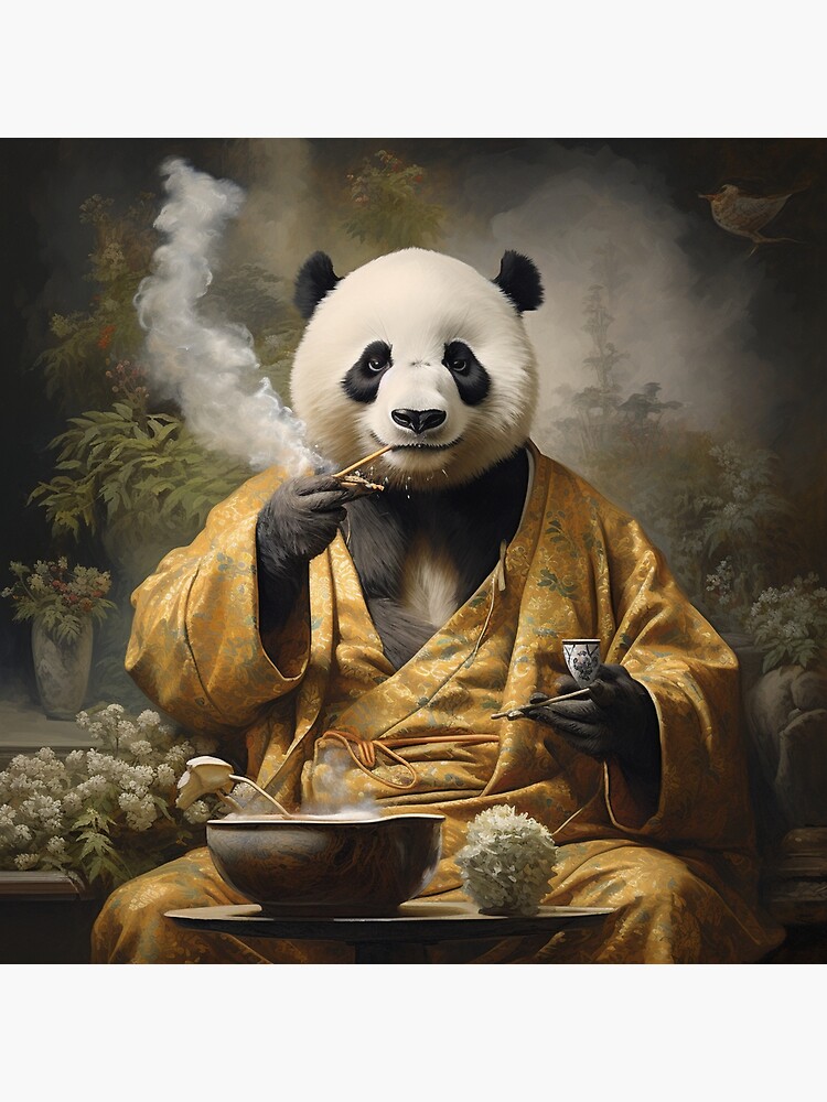 "UKIYO-E Panda Smokes a Cigar" Poster for Sale by AlexArtCollega ...