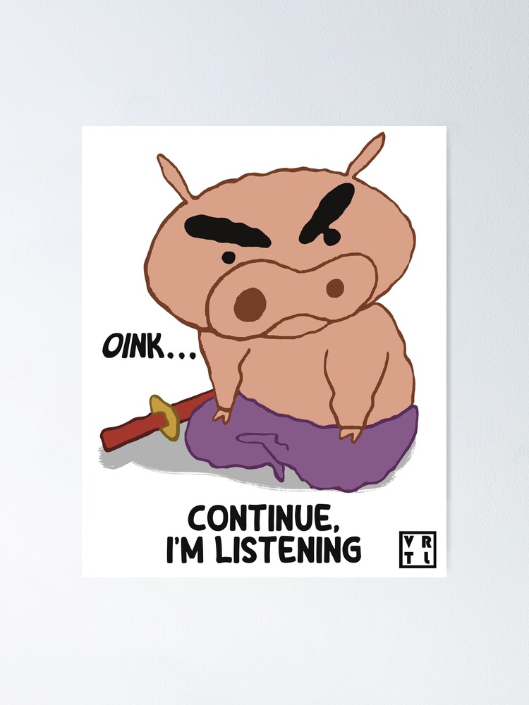 "Brave pig Shin Chan (Buri buri Zaemon)" Poster by VictorTael | Redbubble