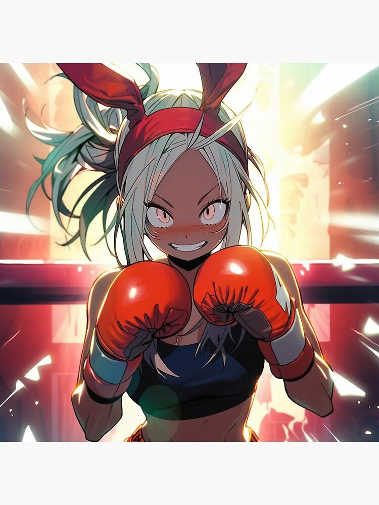 "Boxing anime girl in ring portrait art" Sticker for Sale by ...