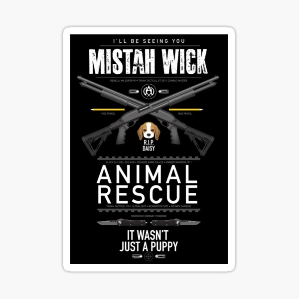 "Mistah Wick Animal Rescue" Sticker for Sale by SlappyWares | Redbubble