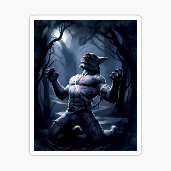 "werewolf ripping off shirt meme" Sticker for Sale by Reo12 | Redbubble