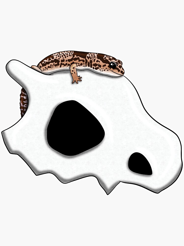 "African Fat Tail Gecko Cubone Skull 2" Sticker for Sale by ...