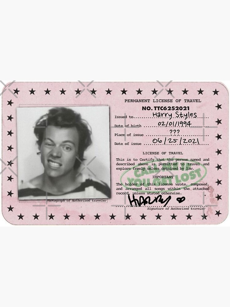 "Harry Styles Driving License Aesthetic" Sticker for Sale by tpwk ...