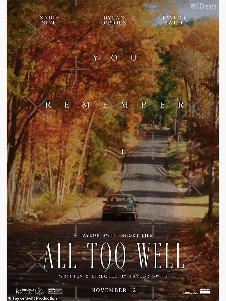 "Taylor Swift's All Too Well Film Poster " Poster for Sale by tpwk ...