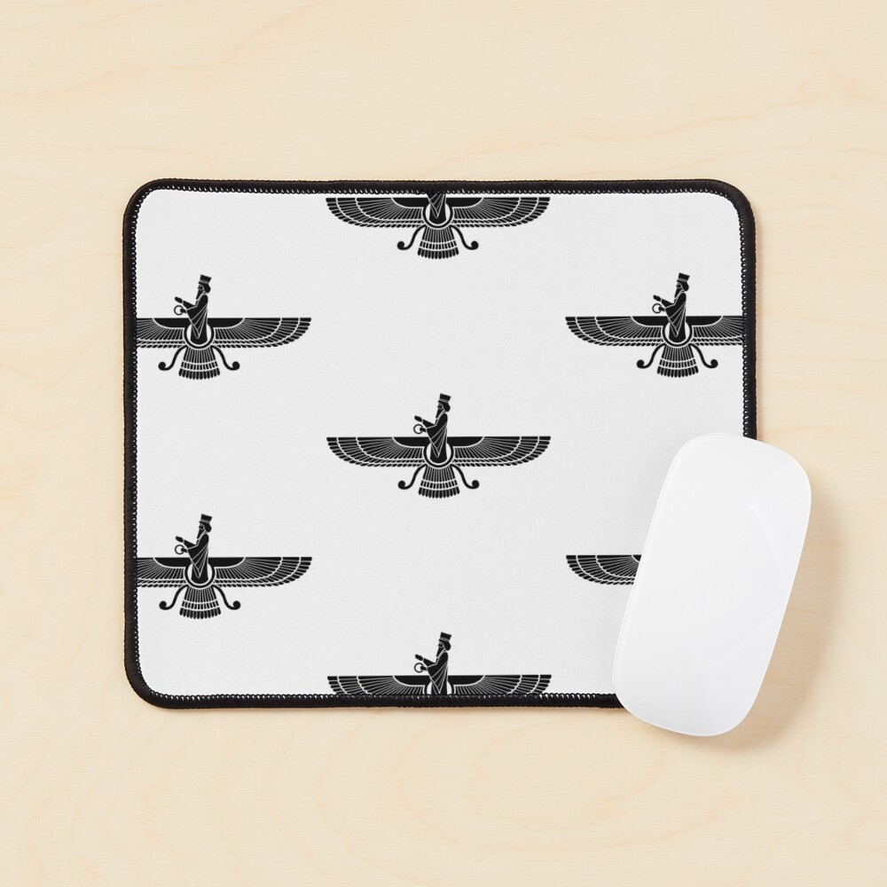 "Asho Farohar Fravashi Angel Protector Black White Parsi Irani ...