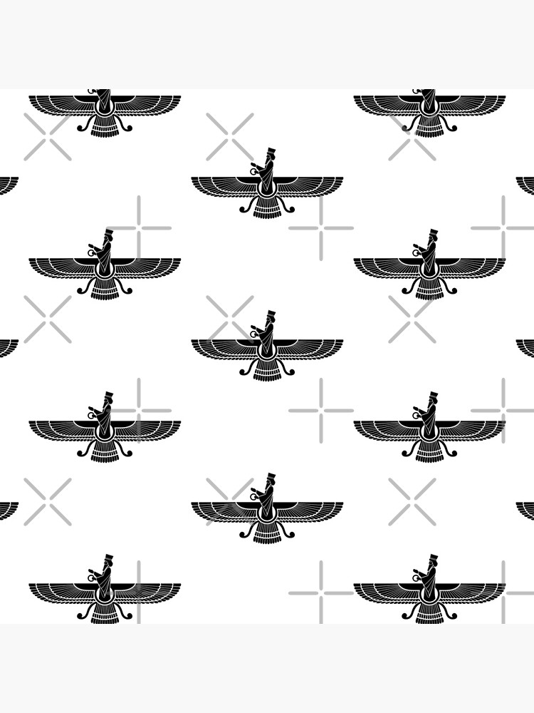 "Asho Farohar Fravashi Angel Protector Black White Parsi Irani ...