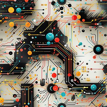 "Complex electronic circuit board art" Sticker by DoubleTea | Redbubble