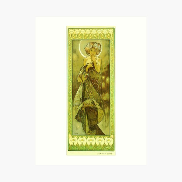"Vintage Alphonse Mucha - Evening Star- Claire C1900 " Art Print for ...