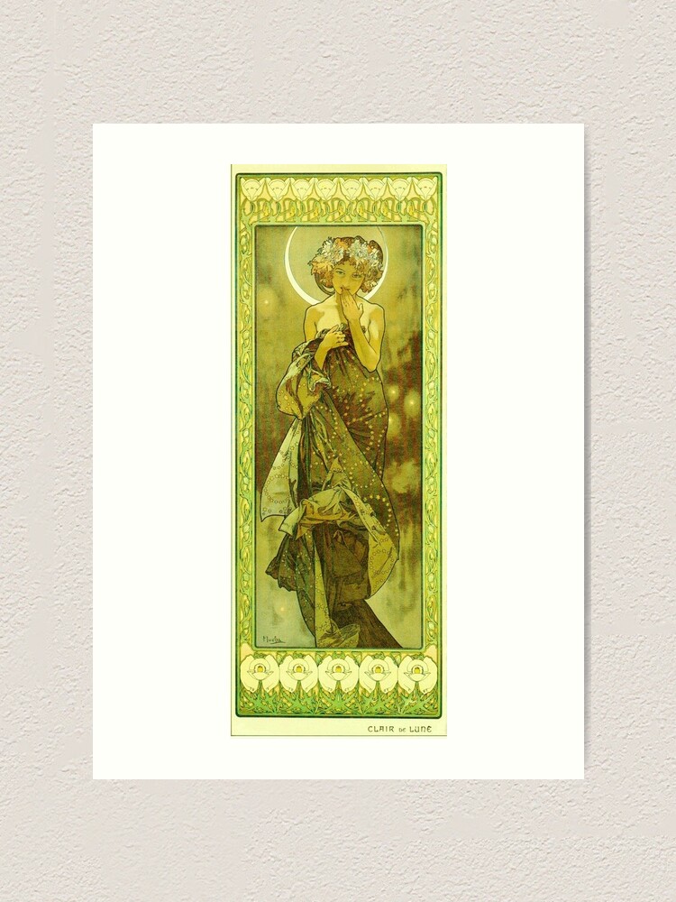 "Vintage Alphonse Mucha - Evening Star- Claire C1900 " Art Print for ...