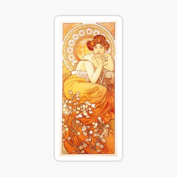 "Vintage Alphonse Mucha - Topaz - c1900 Art Nouveau" Sticker for Sale ...