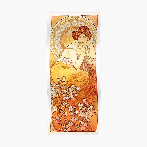 "Vintage Alphonse Mucha - Topaz - c1900 Art Nouveau" Poster by ...