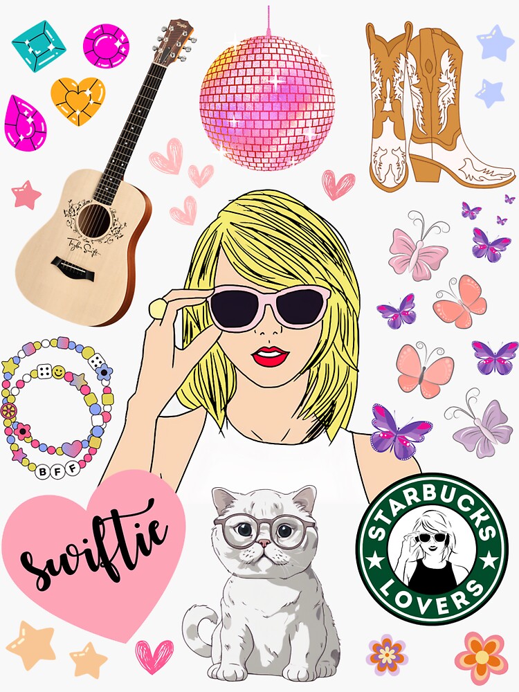 "The Eras Tour Cute Collage, Swiftie" Sticker for Sale by RemysDesign ...