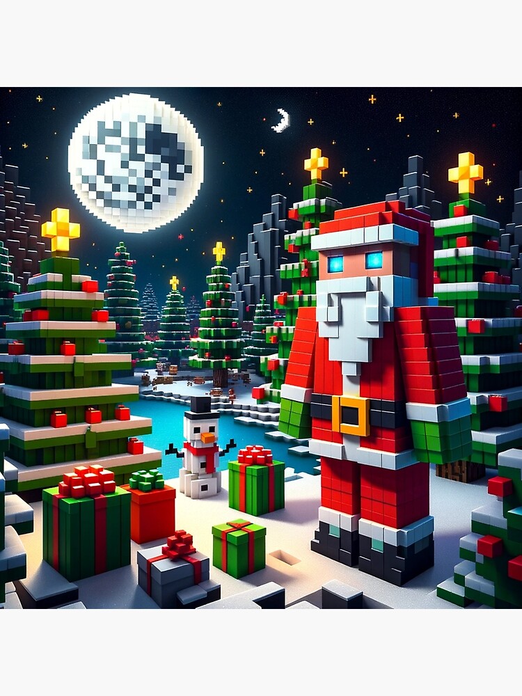 "Santa Claus in Minecraft style" Greeting Card for Sale by VigorVilla ...