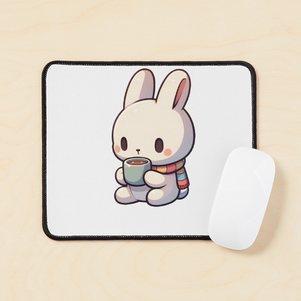 "Cozy Bunny Enjoying a Warm Beverage" Sticker for Sale by ...