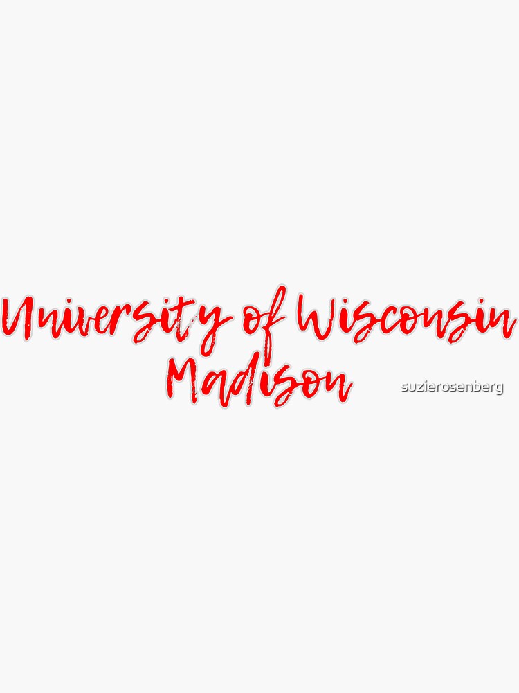 "University of Wisconsin Madison Script" Sticker by suzierosenberg ...