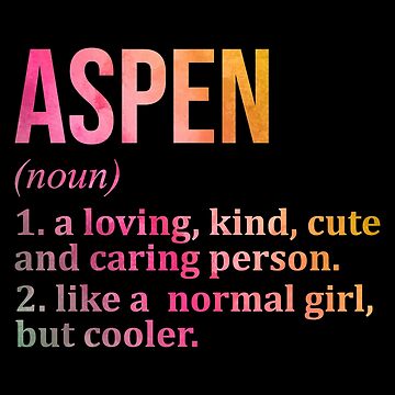 "Aspen Name Definition in Watercolor" Sticker for Sale by XCIV | Redbubble