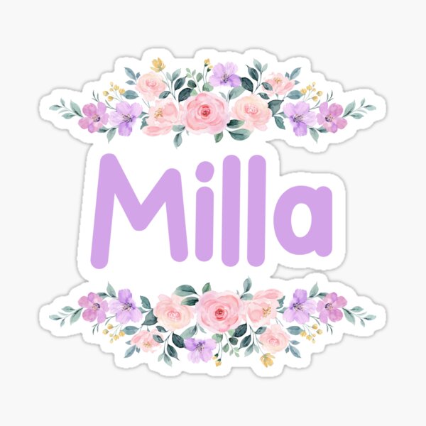 "Purple Flower Milla Name Label" Sticker for Sale by NormadWorld ...