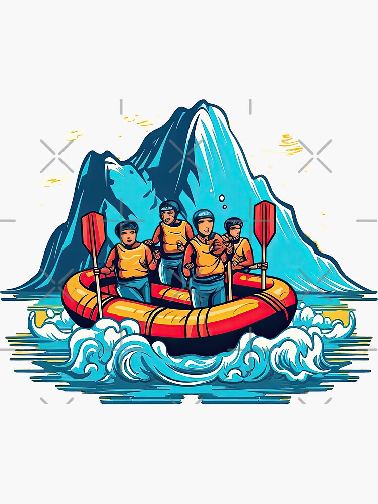 "Whitewater rafting - adventure for the family" Sticker by WallGemsArt ...