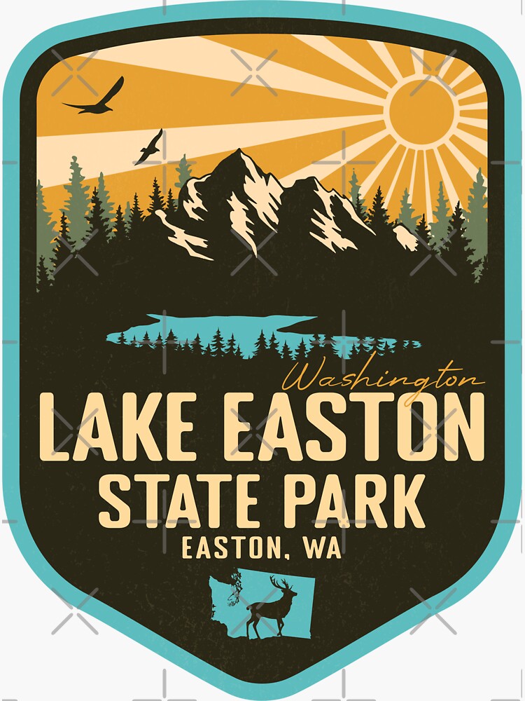 "Lake Easton State Park Washington - WA Retro Badge Forest and Wilderness " Sticker for Sale by ...